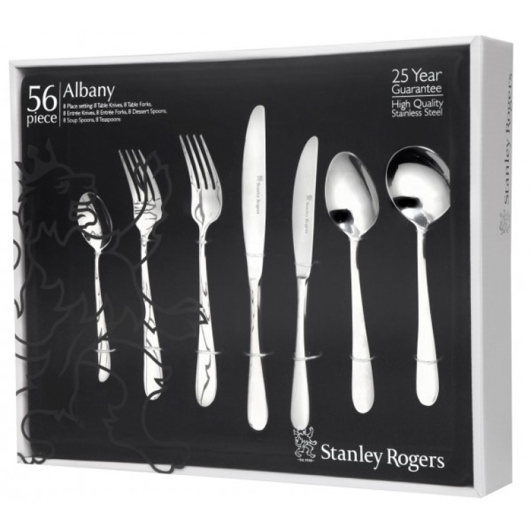 Stanley Rogers Albany Cutlery Set, 56 Piece – Stainless Steel – Rewards ...